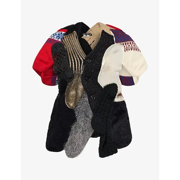 Junya Watanabe Mixed Material Patchwork Wool-blend Sweater