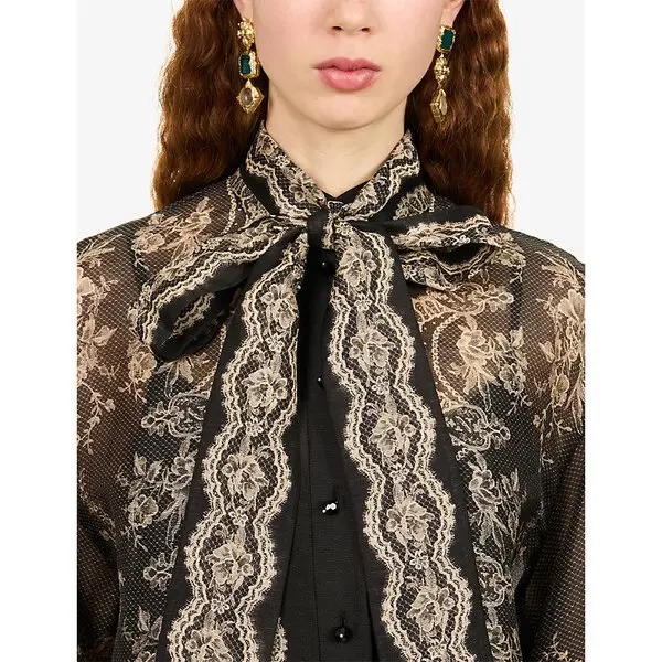 Zimmermann Clash Tie Printed Linen And Silk Blouse