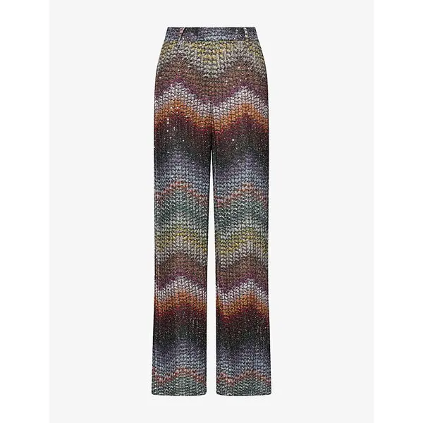 Missoni Embellished Straight-leg Knitted Trousers