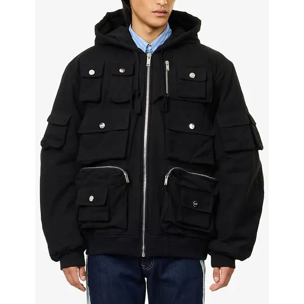 AWGE Multi Pocket Hunter Cotton-blend Bomber Jacket
