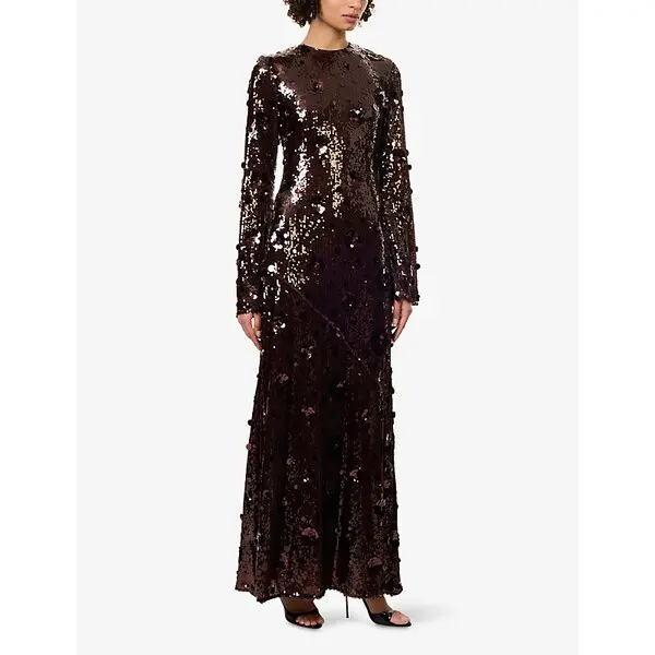 ROTATE BY BIRGER CHRISTENSEN Kaisa Sequin Woven Maxi Dress