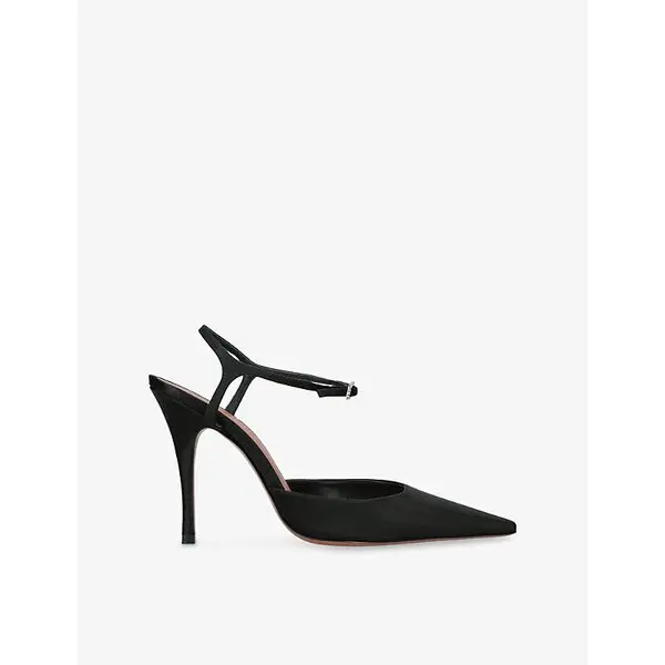 Amina Muaddi Carolyn 100 Heeled Satin Pumps - Black