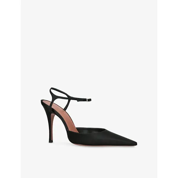 Amina Muaddi Carolyn 100 Heeled Satin Pumps