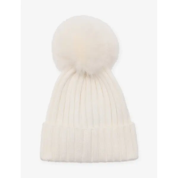 Moncler Logo-patch Ribbed Wool Beanie Hat