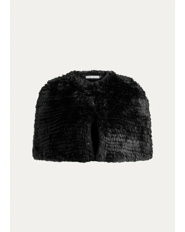 Alice + Olivia Deirdre Faux Fur Cape