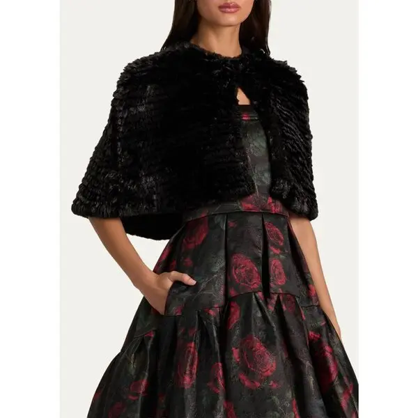 Alice + Olivia Deirdre Faux Fur Cape
