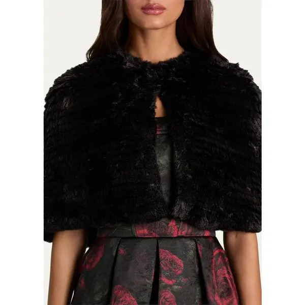 Alice + Olivia Deirdre Faux Fur Cape