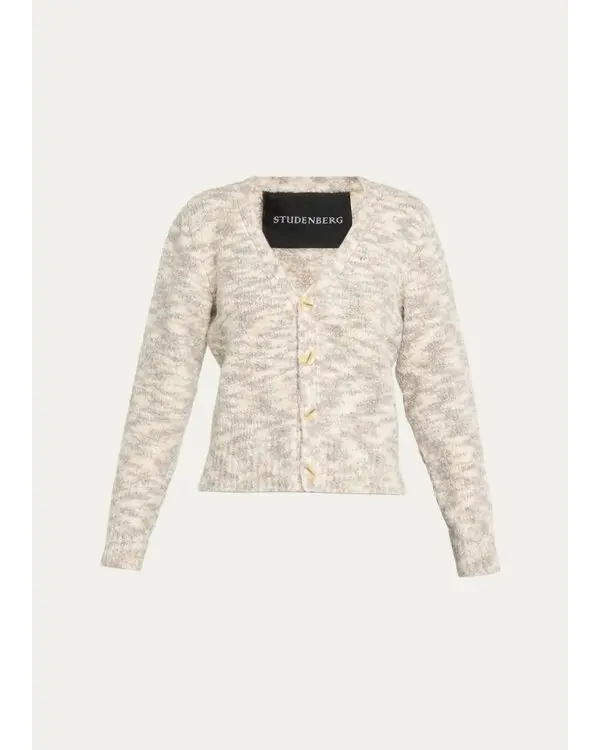 STUDENBURG Jaspe Cloud Boucle V-neck Cardigan
