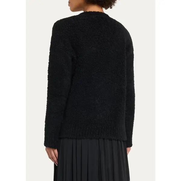 STUDENBURG Camel Slub Boucle Pocket V-neck Cardigan