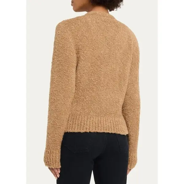 STUDENBURG Camel Slub Boucle V-neck Cardigan