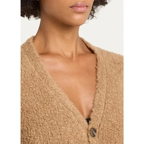 STUDENBURG Camel Slub Boucle V-neck Cardigan