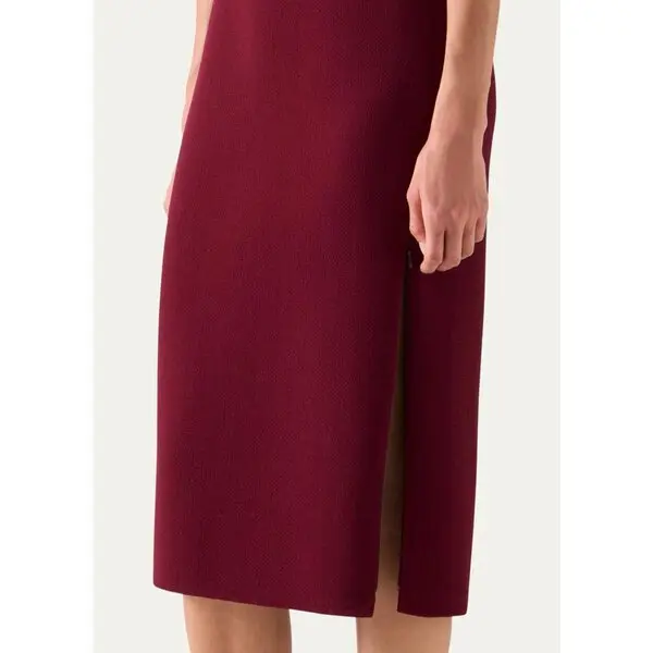 Akris Sleeveless Wool Crepe Double-face Zip Slit Midi Dress