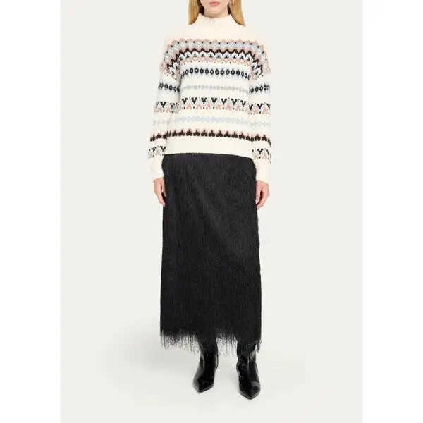 A.L.C. Phoebe Fringed Midi Skirt