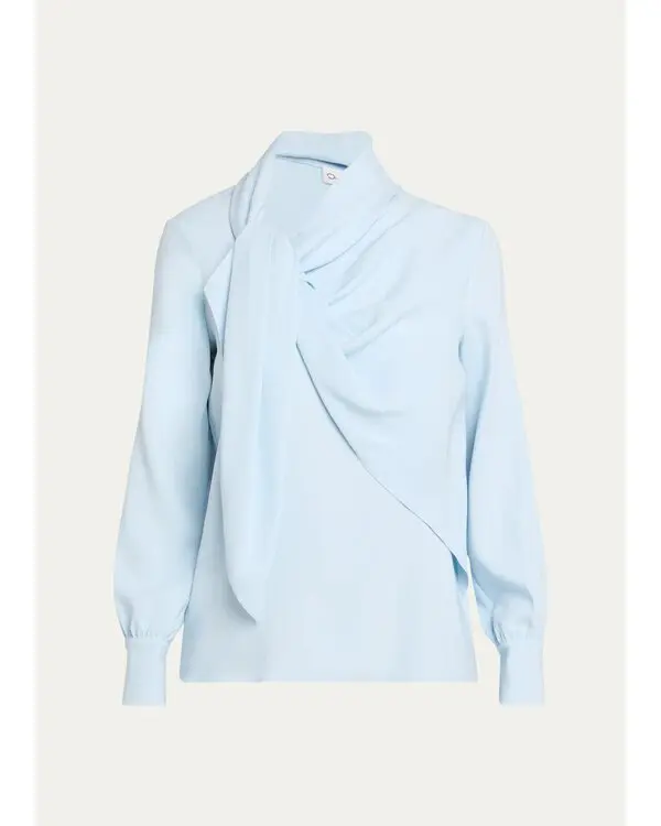 Oscar De La Renta Tieneck Georgette Blouse