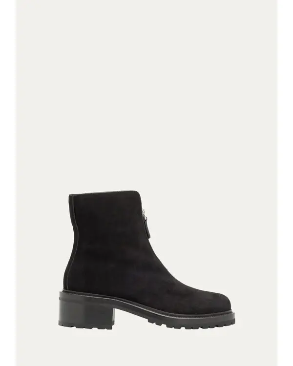 THE ROW Hike Suede Ankle Boots - Black