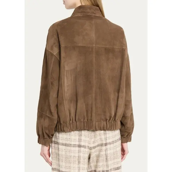 Brunello Cucinelli Couture Suede Collared Jacket