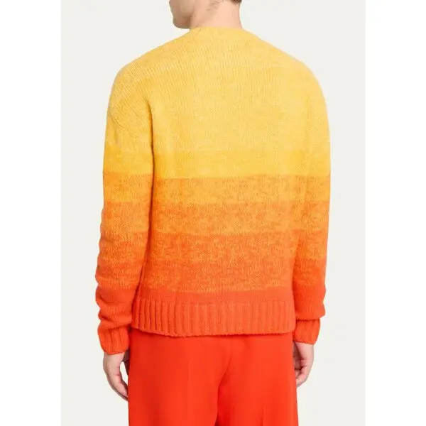 Iris Von Arnim Rainbow Caps Cashmere & Silk Crewneck Sweater - Yellow Multi