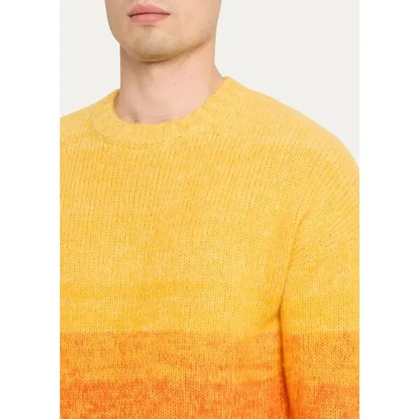 Iris Von Arnim Rainbow Caps Cashmere & Silk Crewneck Sweater - Yellow Multi