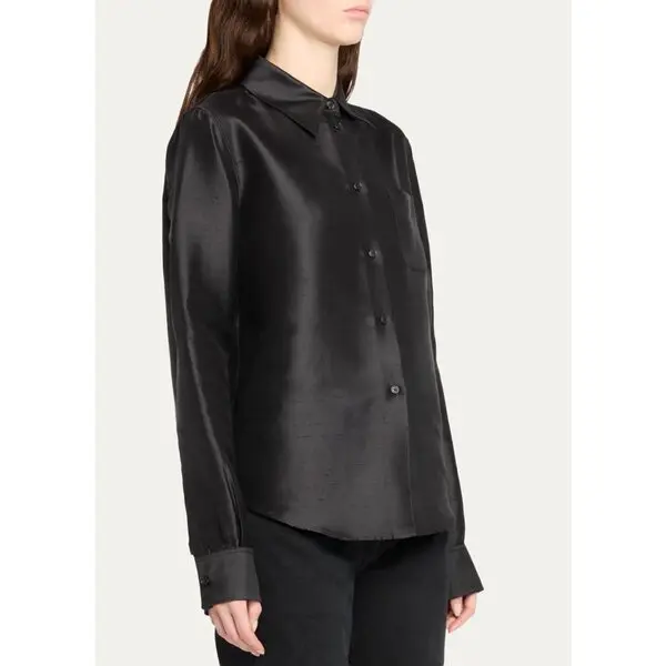 THE ROW Katune Silk Mikado Button-down Shirt