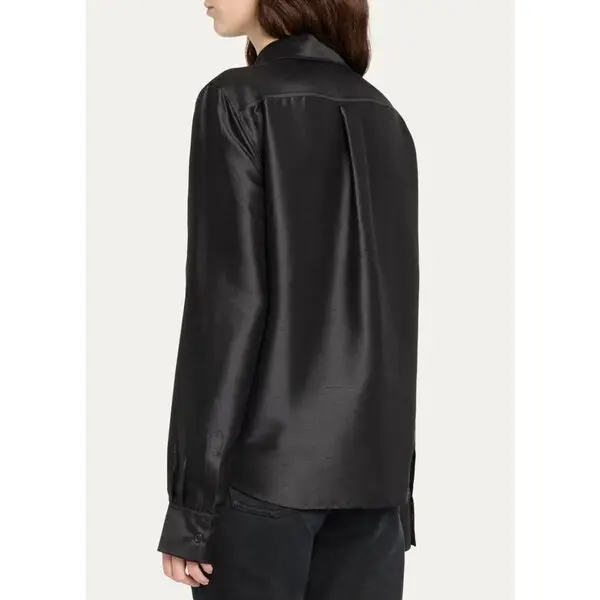 THE ROW Katune Silk Mikado Button-down Shirt