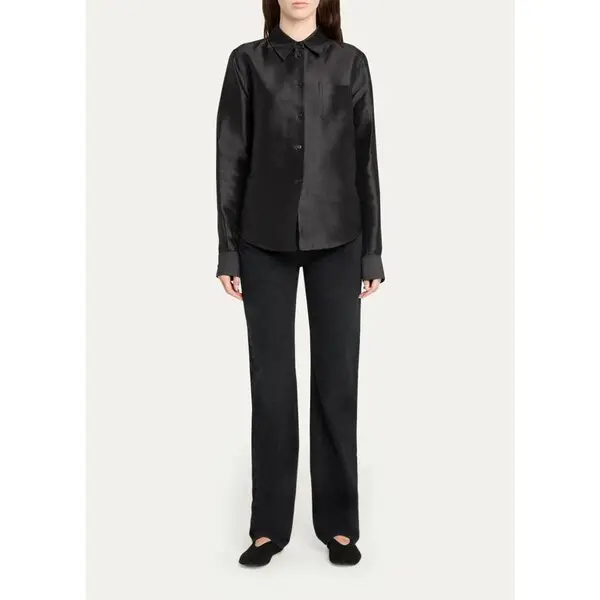 THE ROW Katune Silk Mikado Button-down Shirt