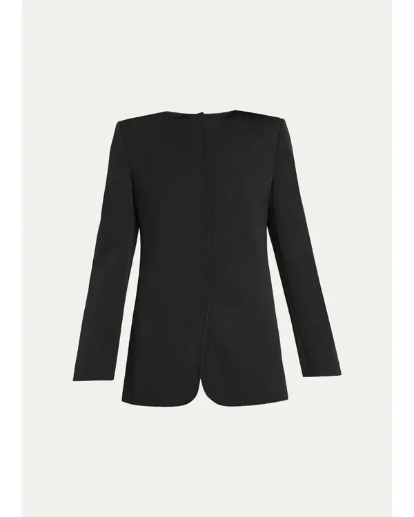 THE ROW Ihami Single-breasted Wool Collarless Jacket
