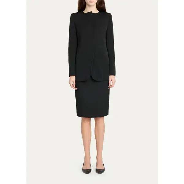 THE ROW Ihami Single-breasted Wool Collarless Jacket