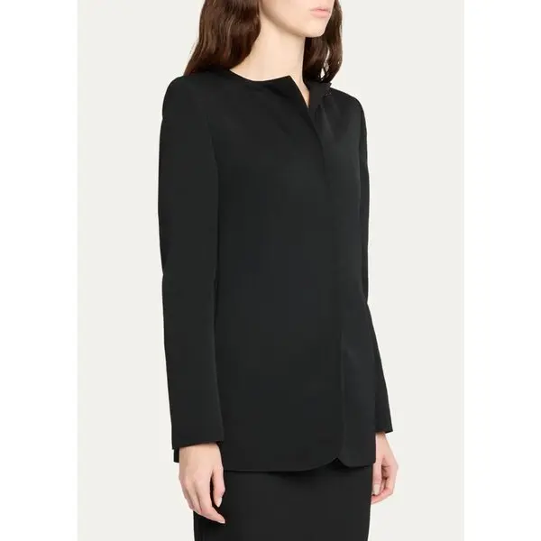 THE ROW Ihami Single-breasted Wool Collarless Jacket