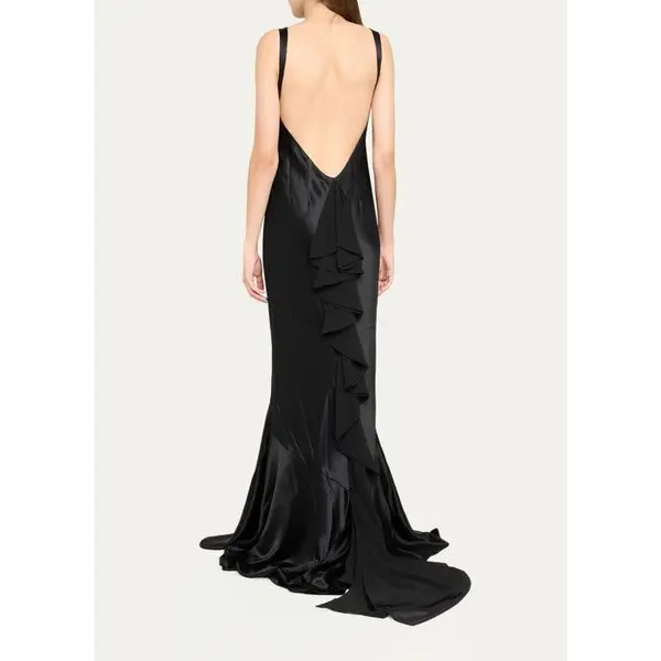Retrofete Ambrosia Satin Open-back Gown