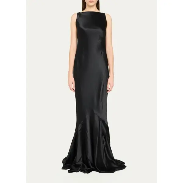 Retrofete Ambrosia Satin Open-back Gown