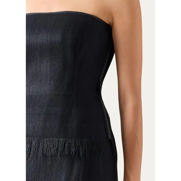Akris Strapless Horsehair Fringe Bustier Top