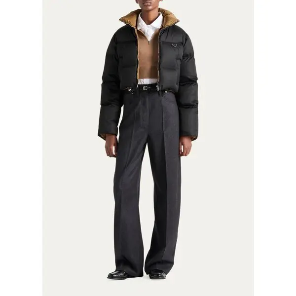Prada Cropped Re-nylon Down Jacket