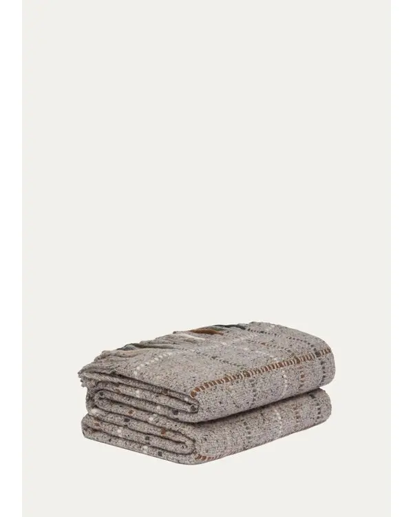 Alonpi Aria Checked Cashmere Throw - Multi