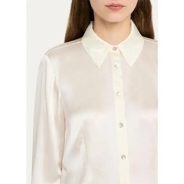 Cinq À Sept Bow Petra Silk Button-front Top