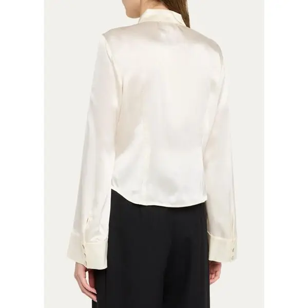 Cinq À Sept Bow Petra Silk Button-front Top