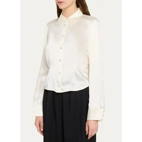 Cinq À Sept Bow Petra Silk Button-front Top