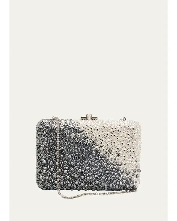 Judith Leiber Slim Slide Ombre Crystal Clutch Bag