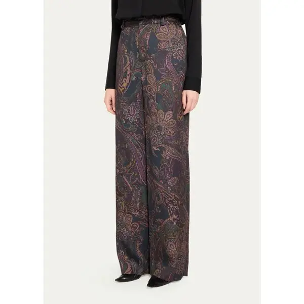 L'AGENCE Livvy Paisley High-rise Straight-leg Trousers