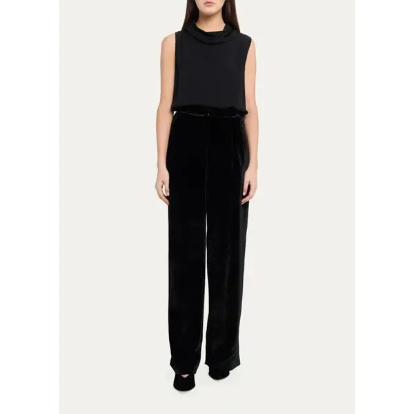 Stella McCartney Pleated Velvet Straight-leg Pants