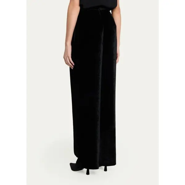 Stella McCartney Pleated Velvet Straight-leg Pants