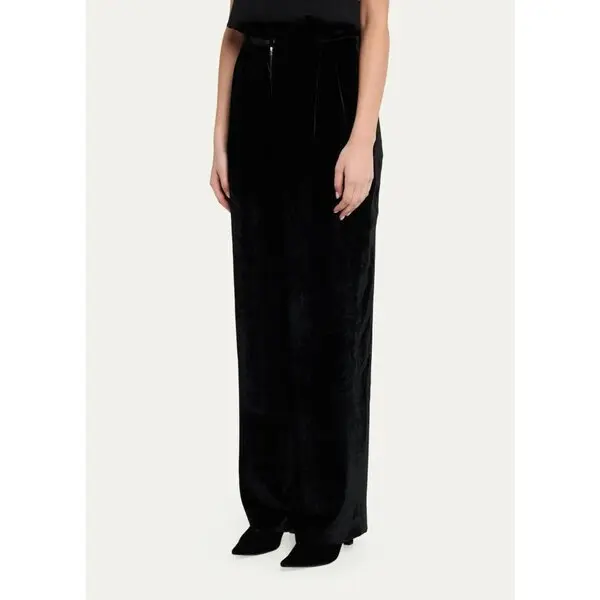 Stella McCartney Pleated Velvet Straight-leg Pants