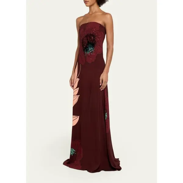 Johanna Ortiz Petals Sequined Silk Maxi Dress