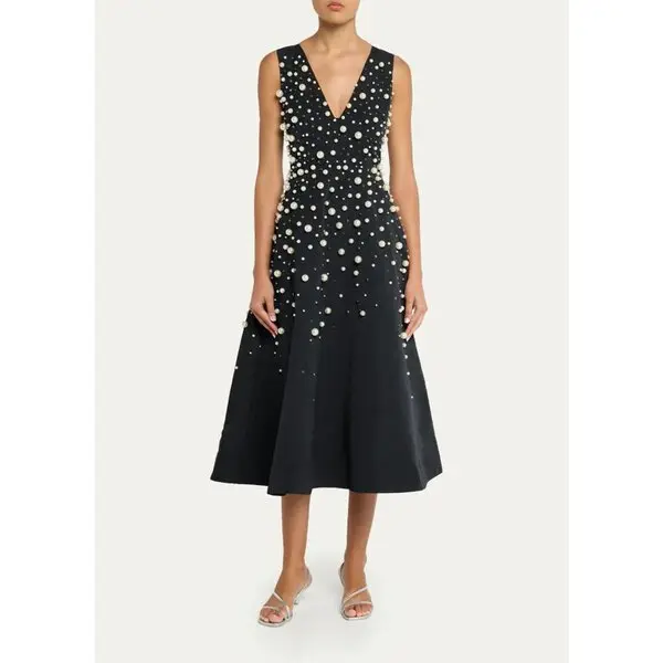 Prabal Gurung Degrade Embellished Sleeveless Midi Dress