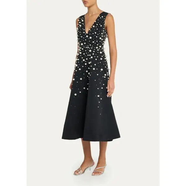 Prabal Gurung Degrade Embellished Sleeveless Midi Dress