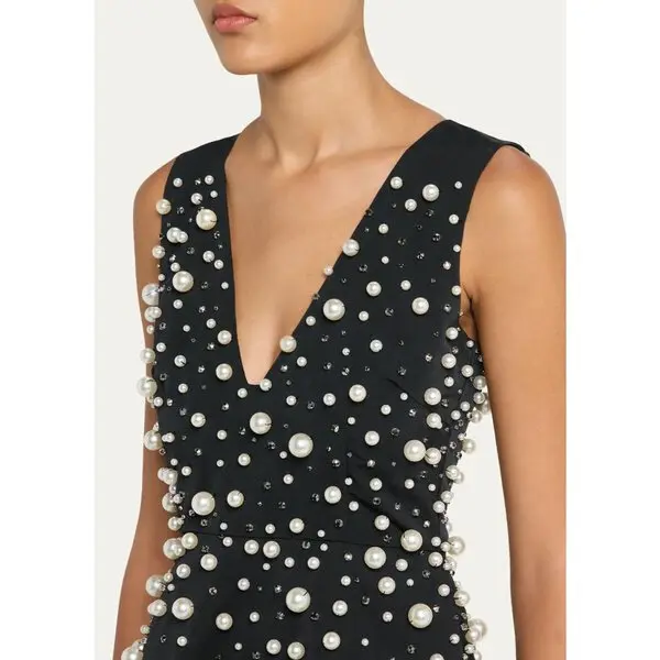 Prabal Gurung Degrade Embellished Sleeveless Midi Dress