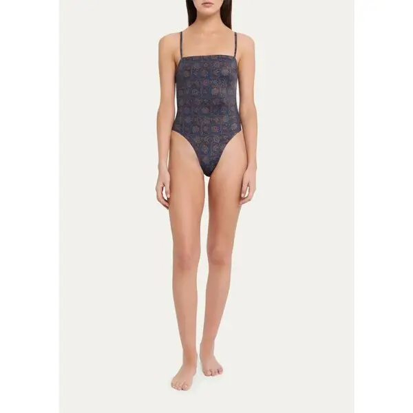 Matteau Paisley Square-neck One-piece Swimsuit