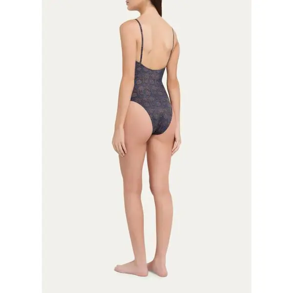 Matteau Paisley Square-neck One-piece Swimsuit
