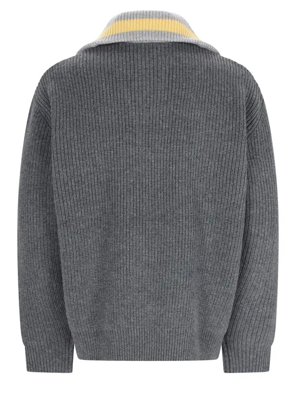 Drole De Monsieur Maglia In Lana E Cashmere Con Zip