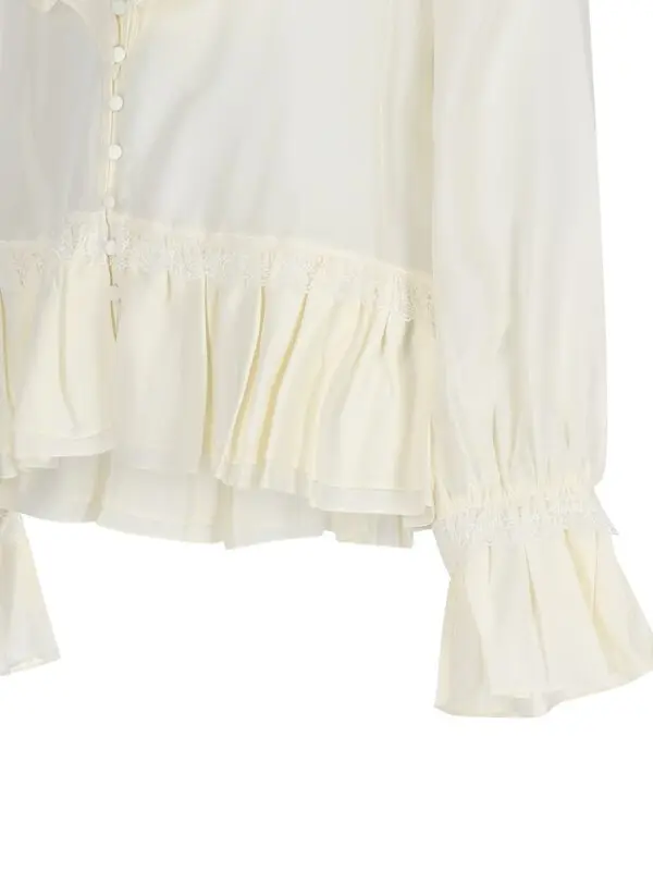 GANNI Blusa Con Balze