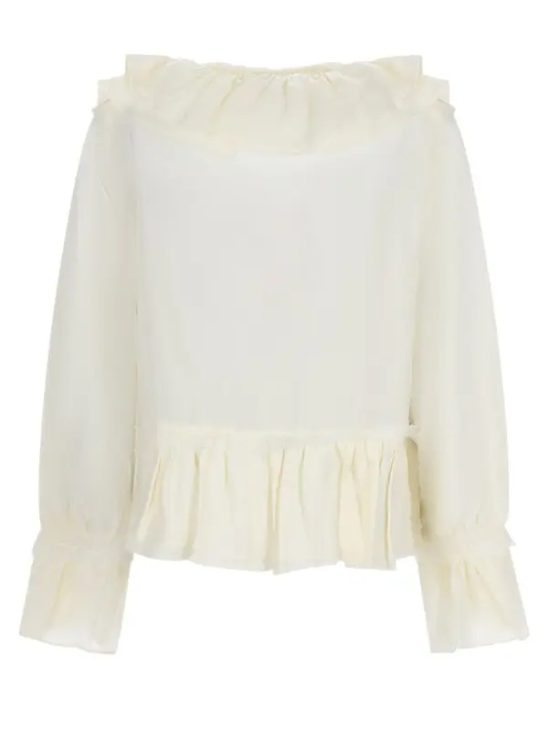 GANNI Blusa Con Balze